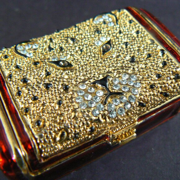 Other | Collectable Mini Red Enamel Animal Mosaic Inlay Trinket Box C17 ...